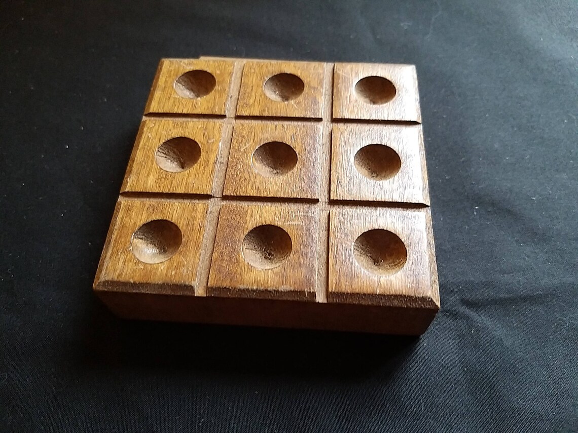 Vintage Nine Holes Board Game-three Mens Morris-ancestor of Noughts and ...