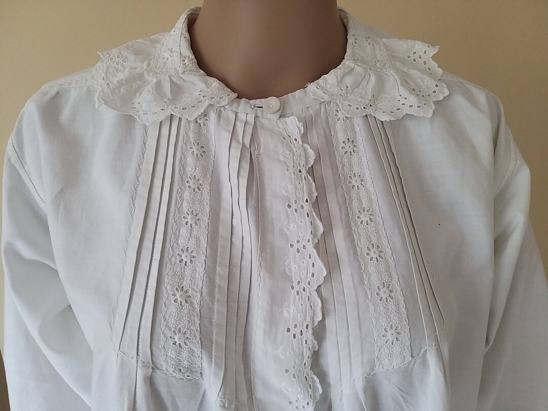 Victorian Nightgown-daisy Whitework-featherwork Embroidery-handsewn ...