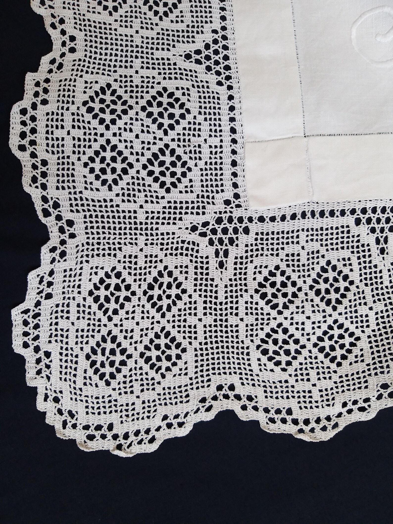 Antique Irish Linen and Crochet Lace Tablecloth-1920s - Etsy