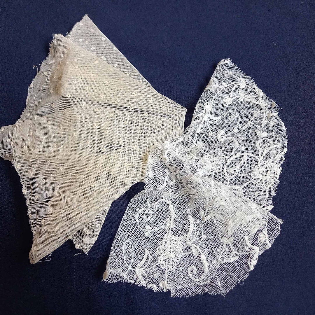 Victorian Lace Day Cap Crowns-limerick Lace-spotted Lace-1860's-bonnet ...