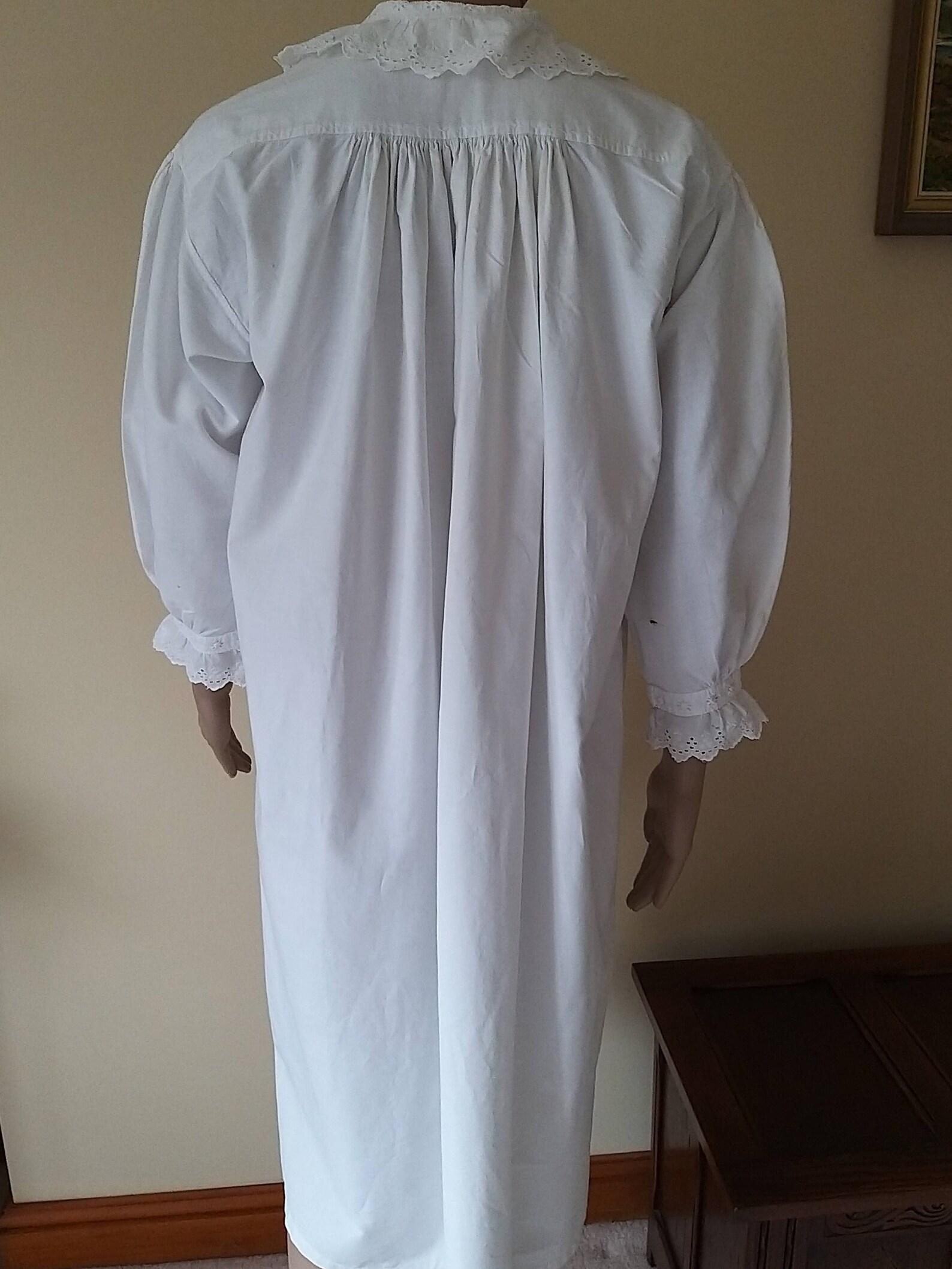 Antique Victorian Nightgown-daisy Whitework-featherwork Embroidery ...