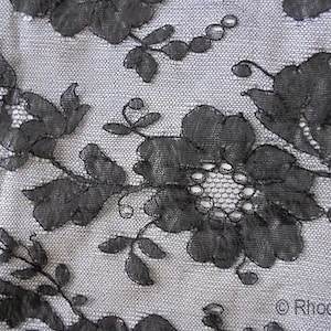 Victorian Black Lace Wrap-stole- Hand Embroidery-levers Mill-19th ...