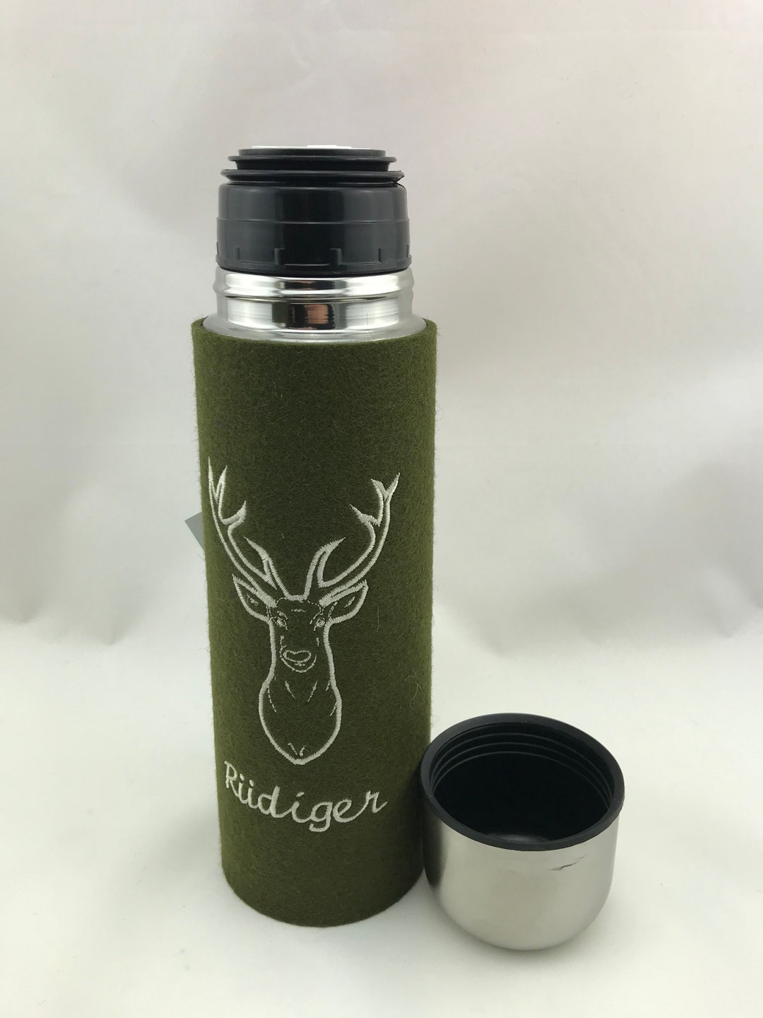 Thermos Flask Wool Felt Cover Deer Vacuum Jug Embroidered - Etsy
