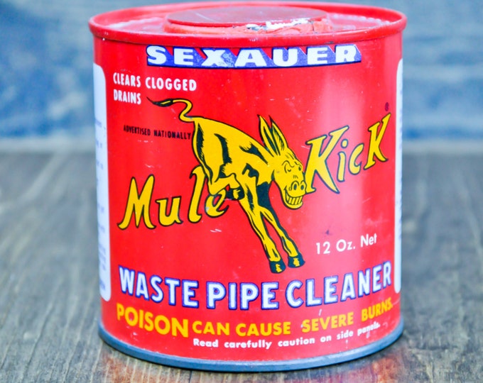 Mule Kick Pipe Cleaner - Vintage Metal Can - Vintage Tin Can - Man Cave ...