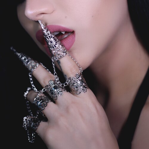 Hand Armor Finger Claws Goth Halloween Gift Claw Rings - Etsy