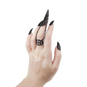 Full Hand Armor "alik" Gothic Finger Claws - Dark Nail - Dark Jewelry ...