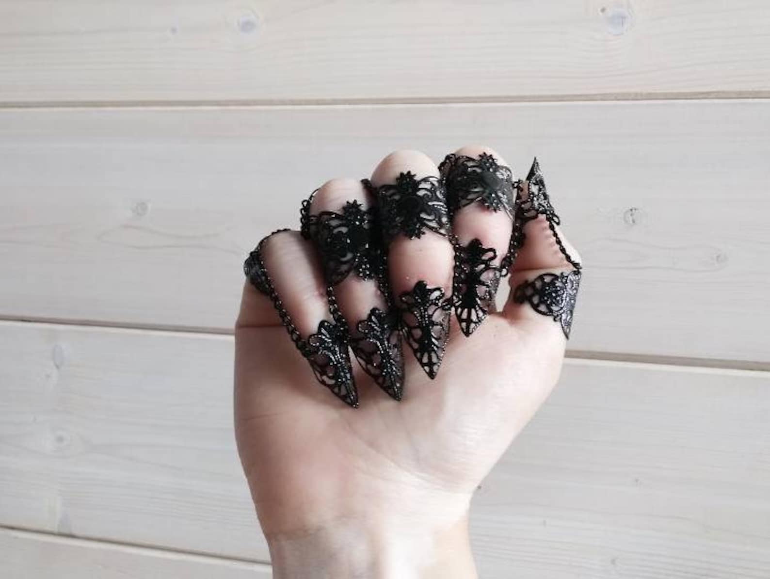 Black Hand Armor Jewelry eleine Claw Rings Gothic - Etsy