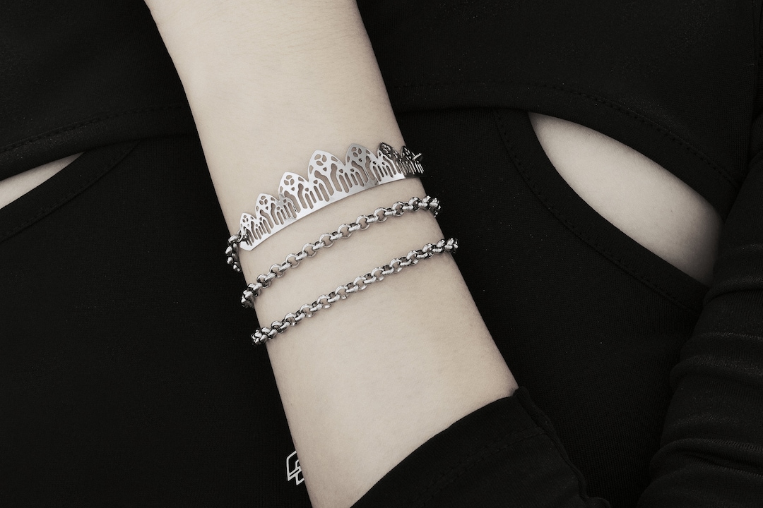 Multi Chain Armband Zhora Goth Starre Armband, Kettenarmband Horror ...