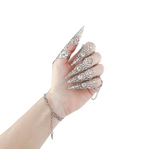 Hand Finger Claws "diae" Metal Glove Claw Rings Gothic Wedding ...