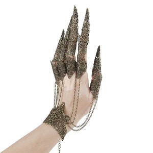 Full Hand Armor "maya" Claw Rings Gothic Nail Claws Halloween Ring Set ...