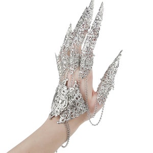 Full Hand Armor With Long Claws "lofn" Hand Jewelry Horror, Goth Girl ...
