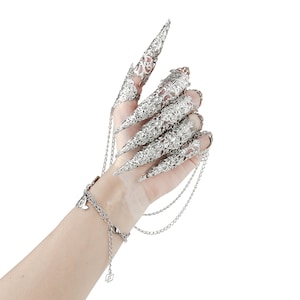 Full Hand Armor "maya" Claw Rings Gothic Nail Claws Halloween Ring Set ...