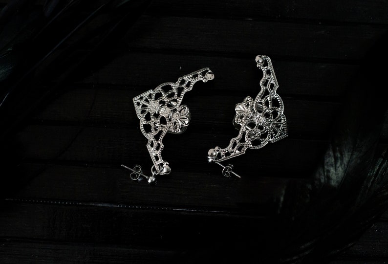 Cuff Earrings Goth Lightweight Earrings "mistral" Gift for Her Gothic ...