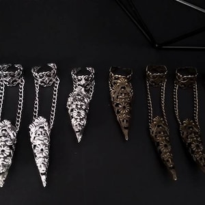 Full Hand Armour "alik" Gothic Finger Claws - Dark Nail - Dark Jewelry ...