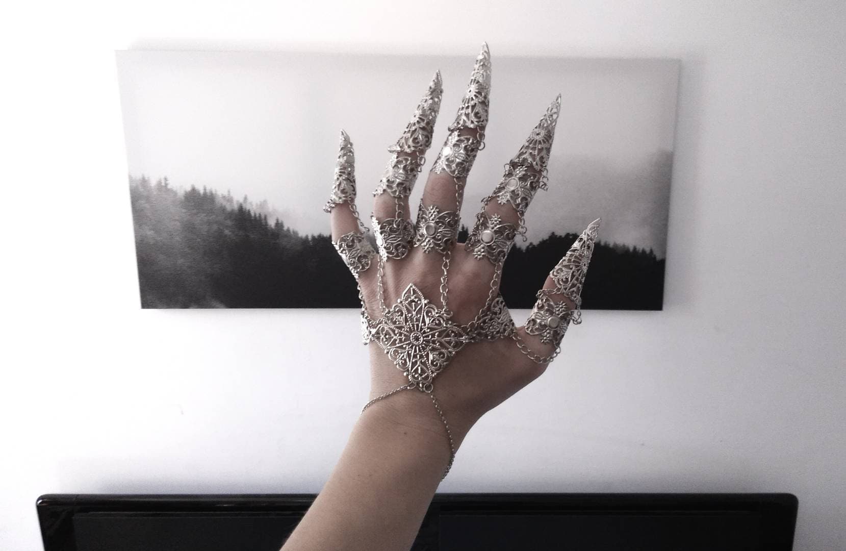 Black Full Hand Armour tidde Black Claw Rings - Etsy