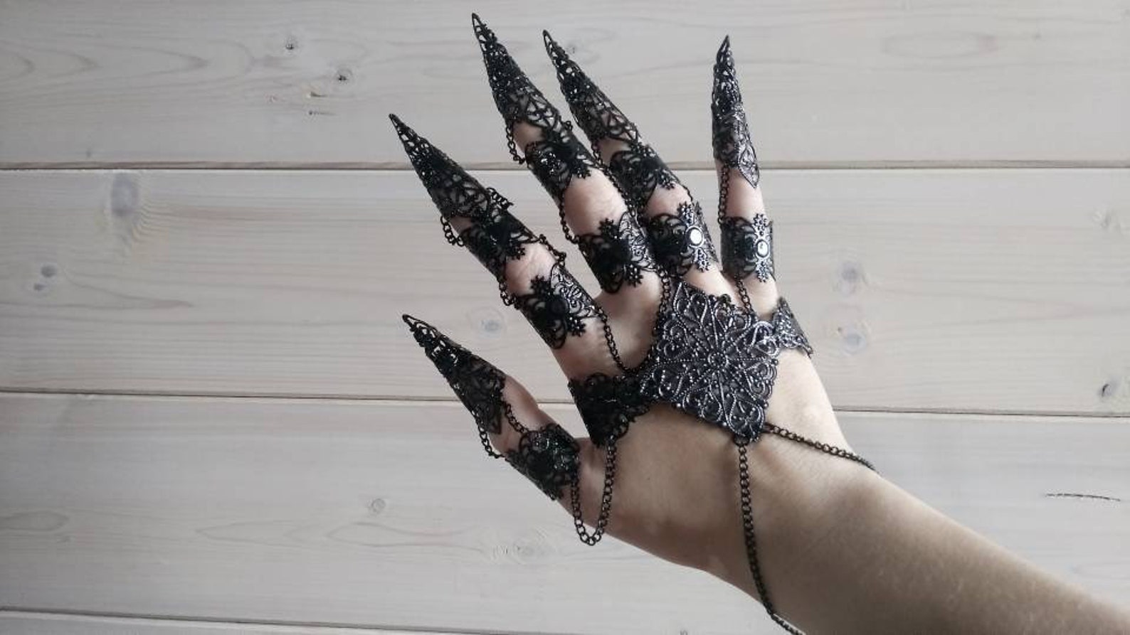 Black Full Hand Armour tidde Black Claw Rings - Etsy