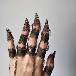 Full Hand Claws ophelia Gothic Jewelry Gift Finger - Etsy