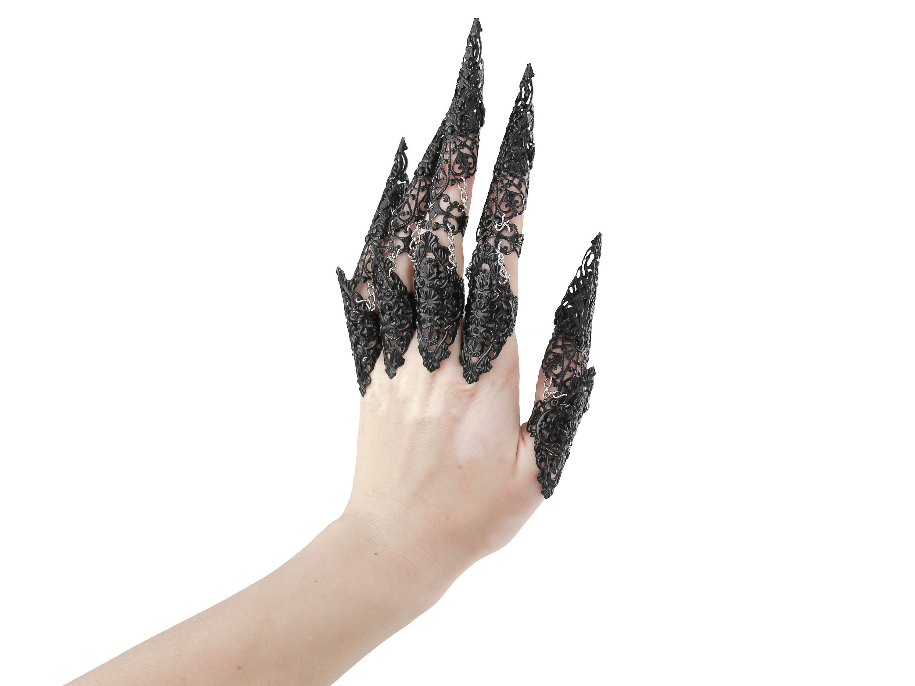 Gothic Claw Rings, Full Finger Claws Midi Ring "stokksnes" Vampire ...