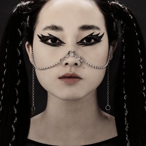 Nose Chain "liu" Filigree Face Jewelry - Gothic Mask, Goth Valentines ...