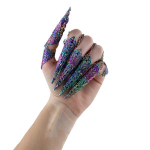 Claw Rings Full Finger "kona" Drag Queen Ring Finger Claws Goth Nail ...