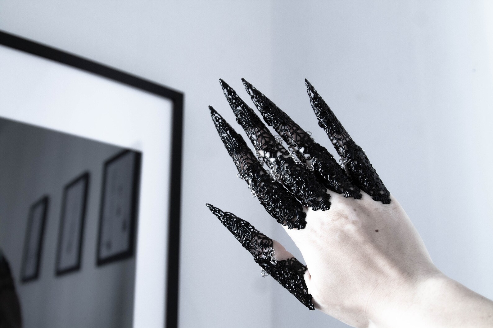 Gothic Claw Rings, Full Finger Claws Midi Ring "stokksnes" Vampire ...