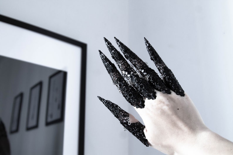 Gothic Claw Rings, Full Finger Claws Midi Ring "stokksnes" Vampire ...