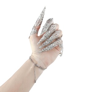 Full Hand Jewelry Goth Nail Claws "diablo" Hand Armor Gothic Hand Chain ...