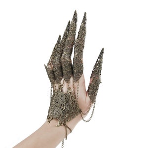 Full Hand Armor With Long Claws "lofn" Hand Jewelry Horror, Goth Girl ...