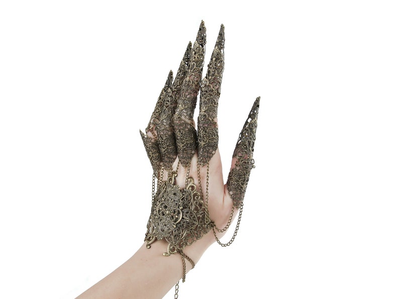 Full Hand Armor With Long Claws "lofn" Hand Jewelry Horror, Goth Girl ...