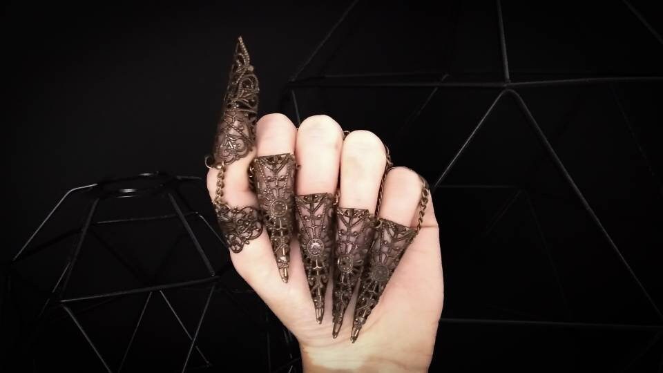 Claw Rings Set x5 Hand Jewelry Punk Rings Kali | Etsy