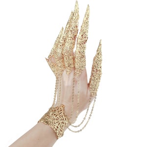 Full Hand Armor "maya" Claw Rings Gothic Nail Claws Halloween Ring Set ...