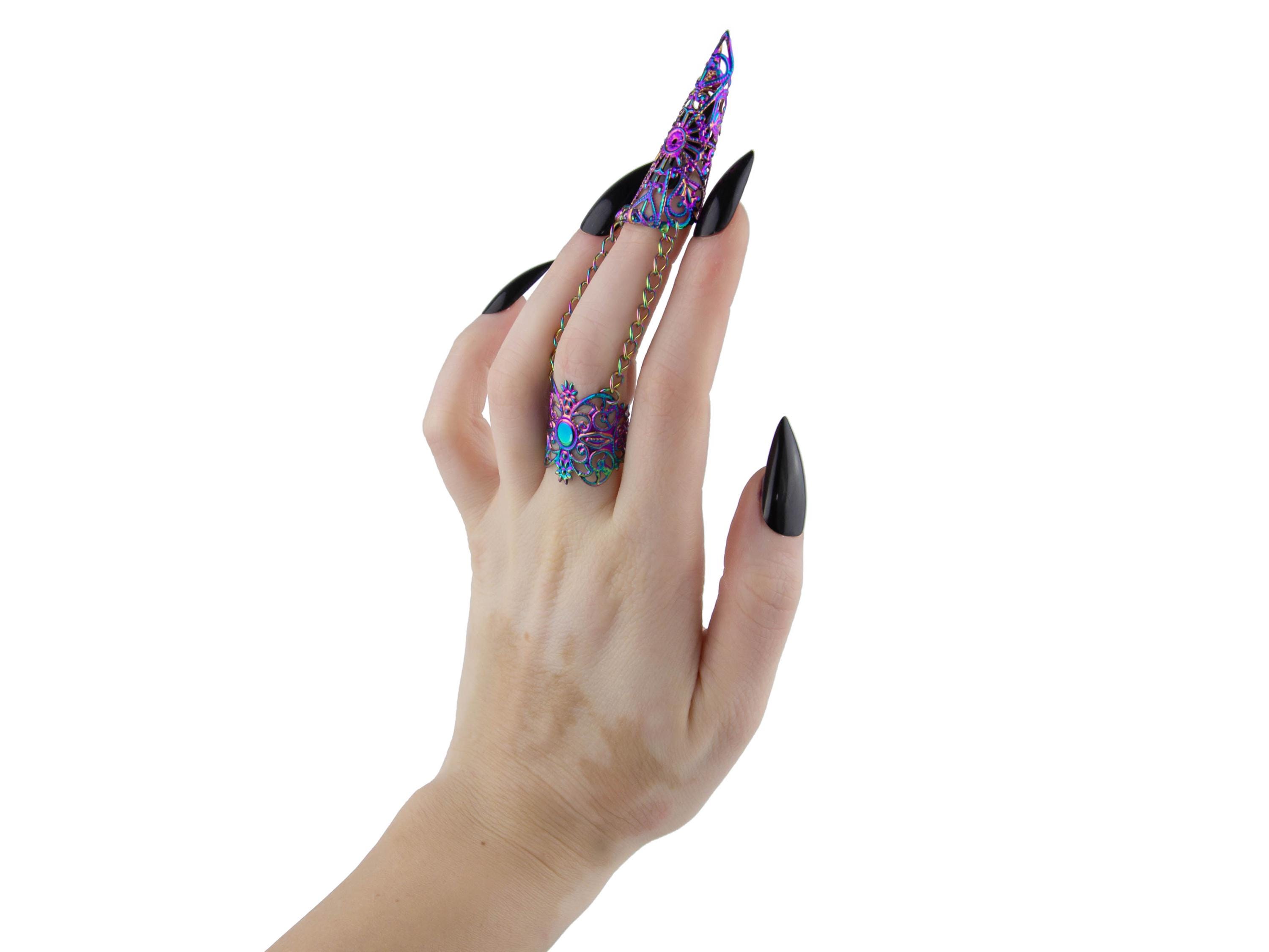Goth Ring Set X1 Ring Metal Claw "kali" Double Ring, Gothic Gift for ...