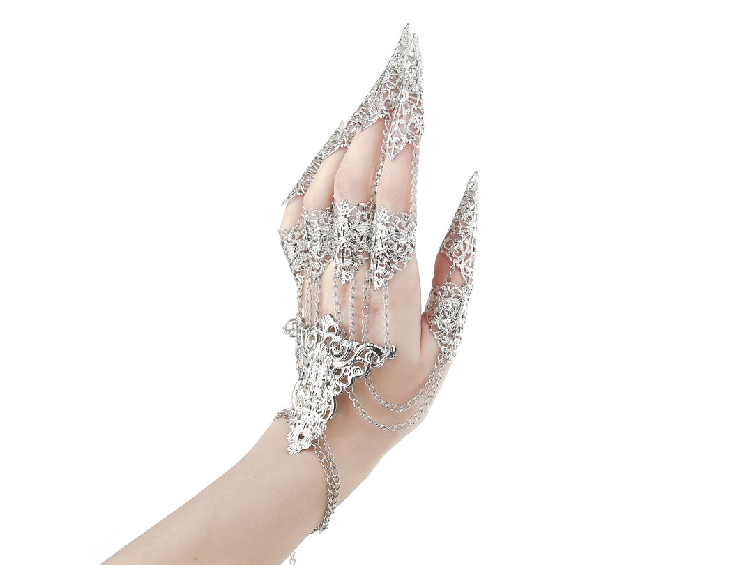 Hand Finger Claws "diae" Metal Glove Claw Rings Gothic Wedding ...