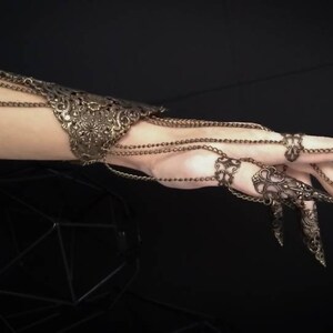 Goth Hand Armor "siha" Full Hand Metal Glove With Claw Rings, Horror ...