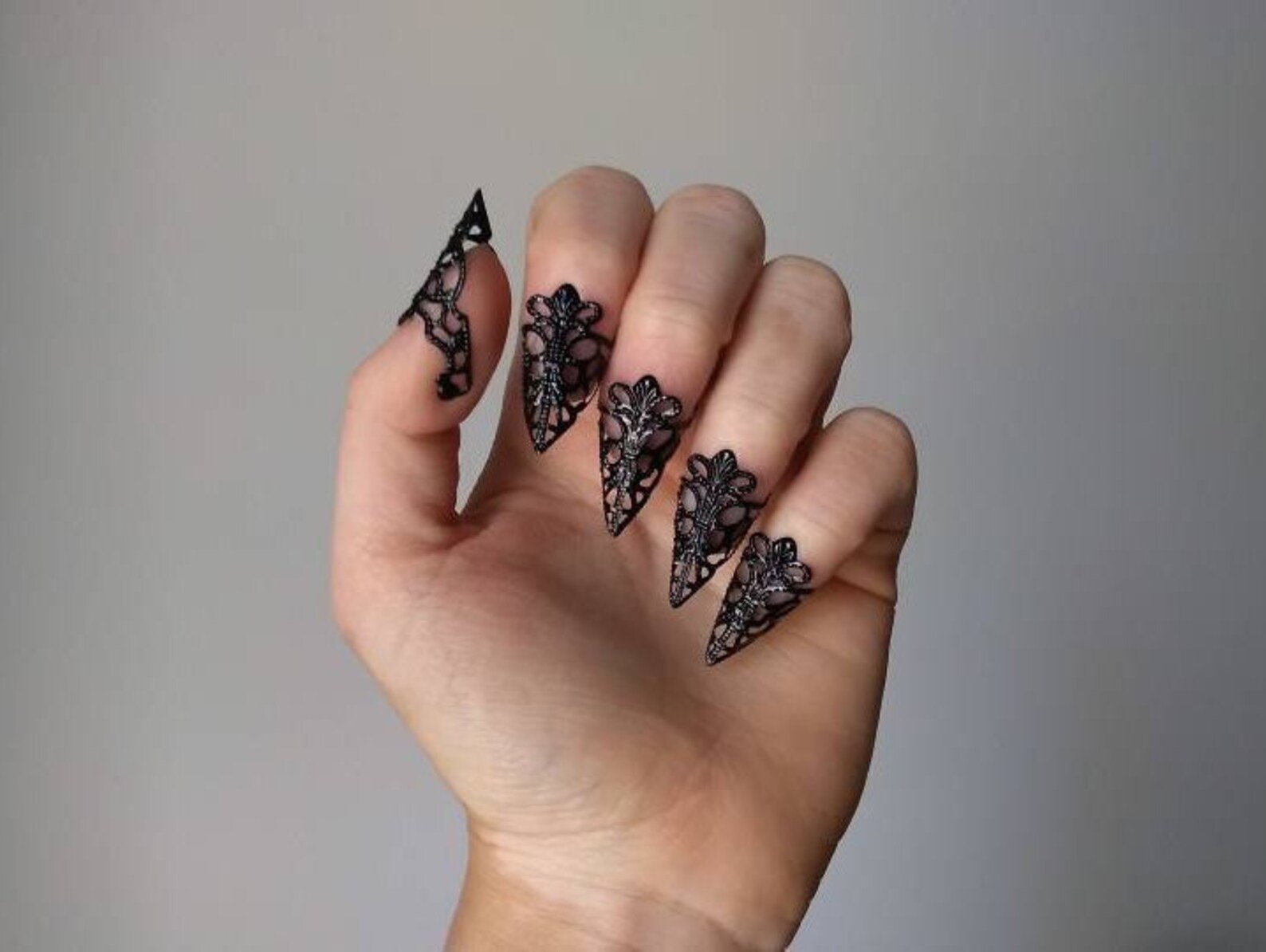 Nail Finger Claws obsidian Claw Rings Bridesmaid | Etsy