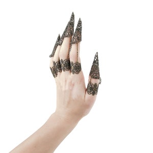 Finger Claws Set X10 Wiccan Jewelry "kali" Dark Nail Jewelry Vampire ...