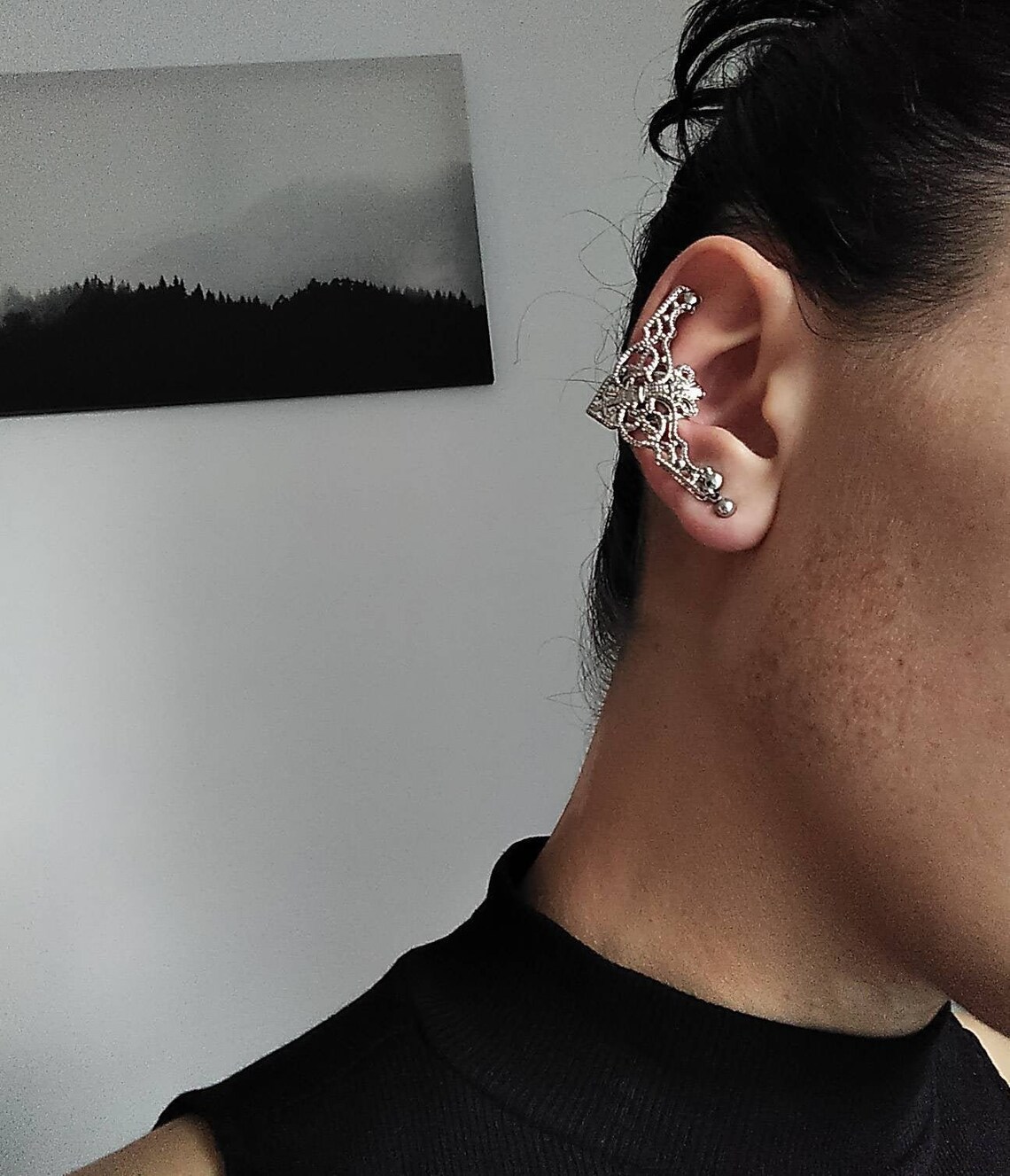 Cuff Earrings Goth Lightweight Earrings "mistral" Gift for Her Gothic ...