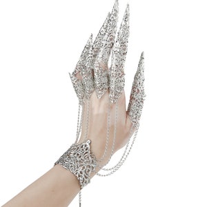 Full Hand Armor "maya" Claw Rings Gothic Nail Claws Halloween Ring Set ...