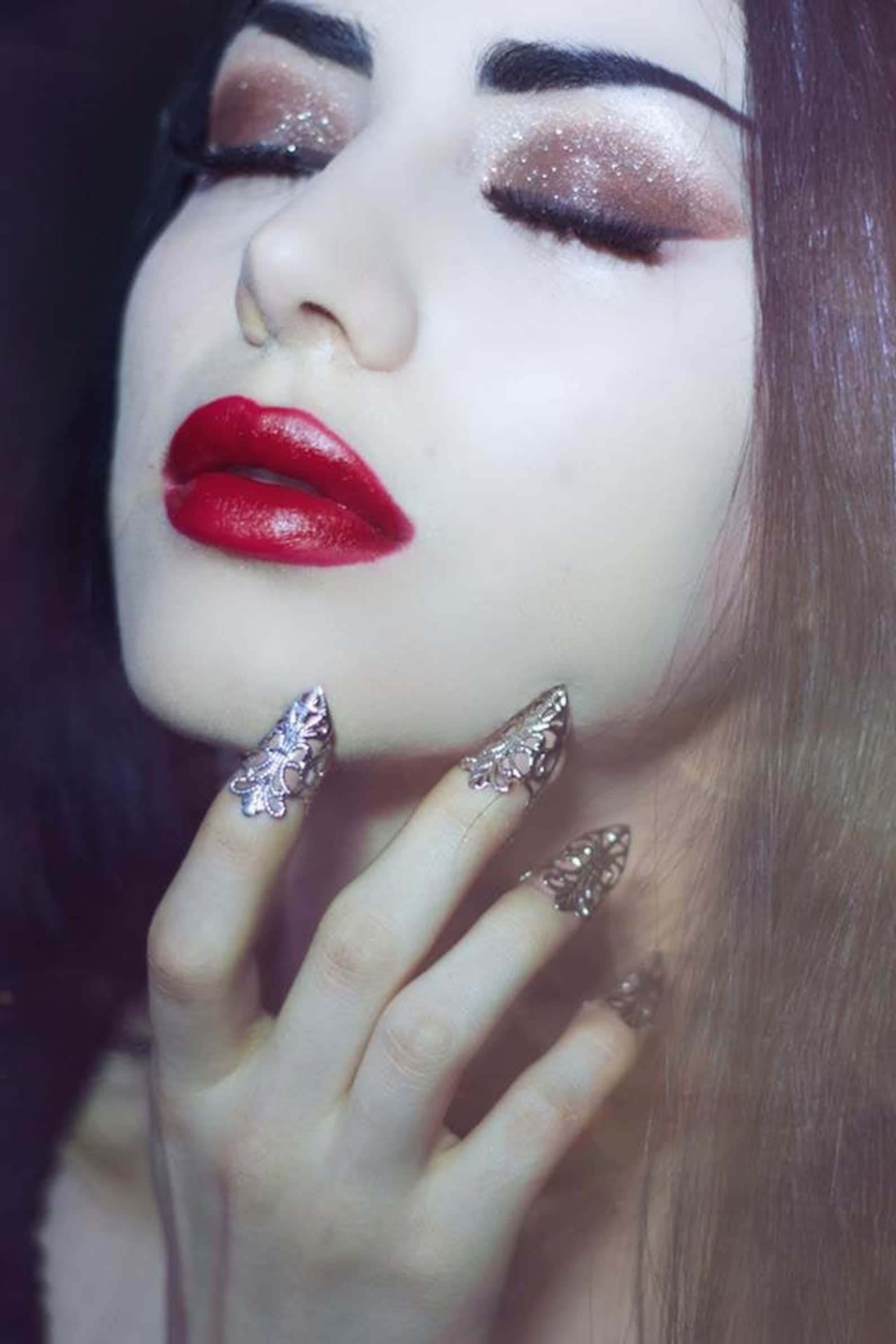 Nail Finger Claws obsidian Claw Rings Bridesmaid | Etsy