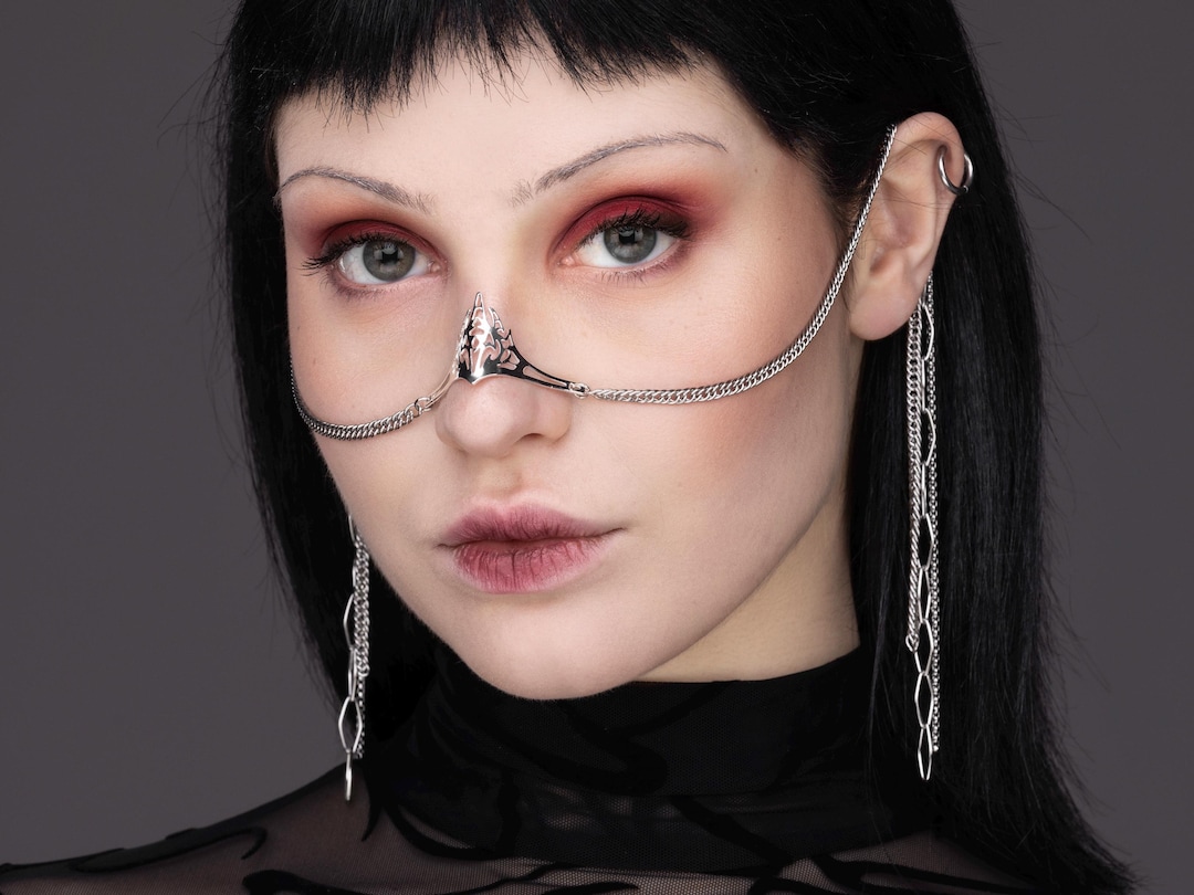 Avant-garde Nose Chain "nova" Goth Face Jewelry Gothic Mask, Festival ...