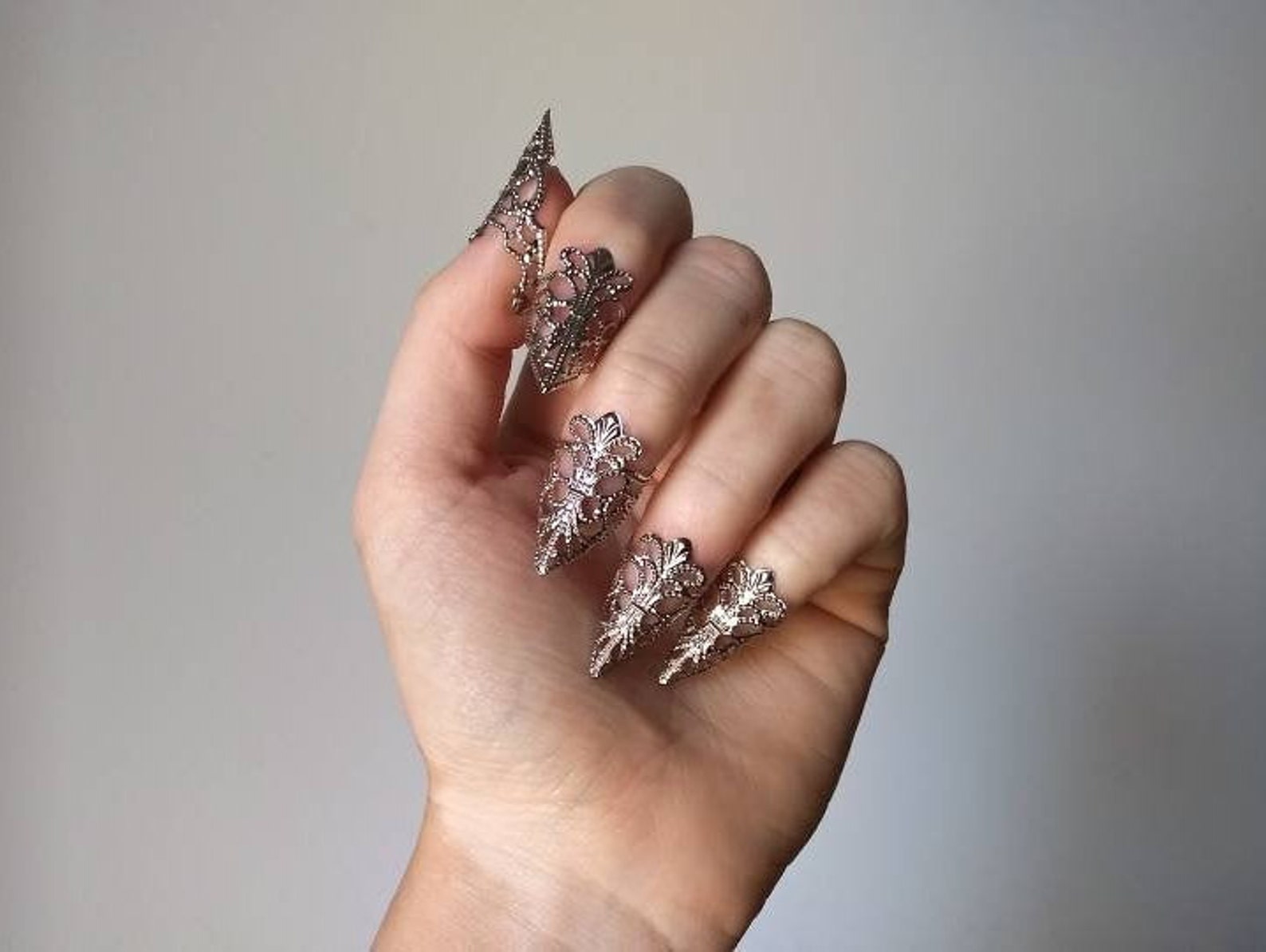 Nail Finger Claws obsidian Claw Rings Bridesmaid | Etsy