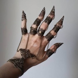 Full Hand Claws ophelia Gothic Jewelry Gift Finger - Etsy