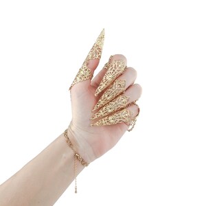 Hand Finger Claws "diae" Metal Glove Claw Rings Gothic Wedding ...