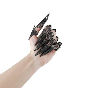 Gothic Claw Rings, Full Finger Claws Midi Ring "stokksnes" Vampire ...