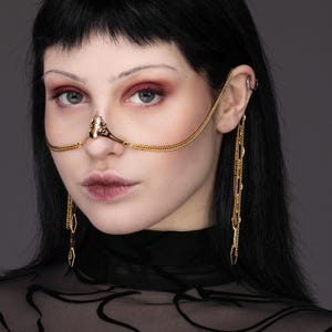 Avant-Garde Neusketting "Nova" Goth Gezichtssieraden Gotisch Masker ...