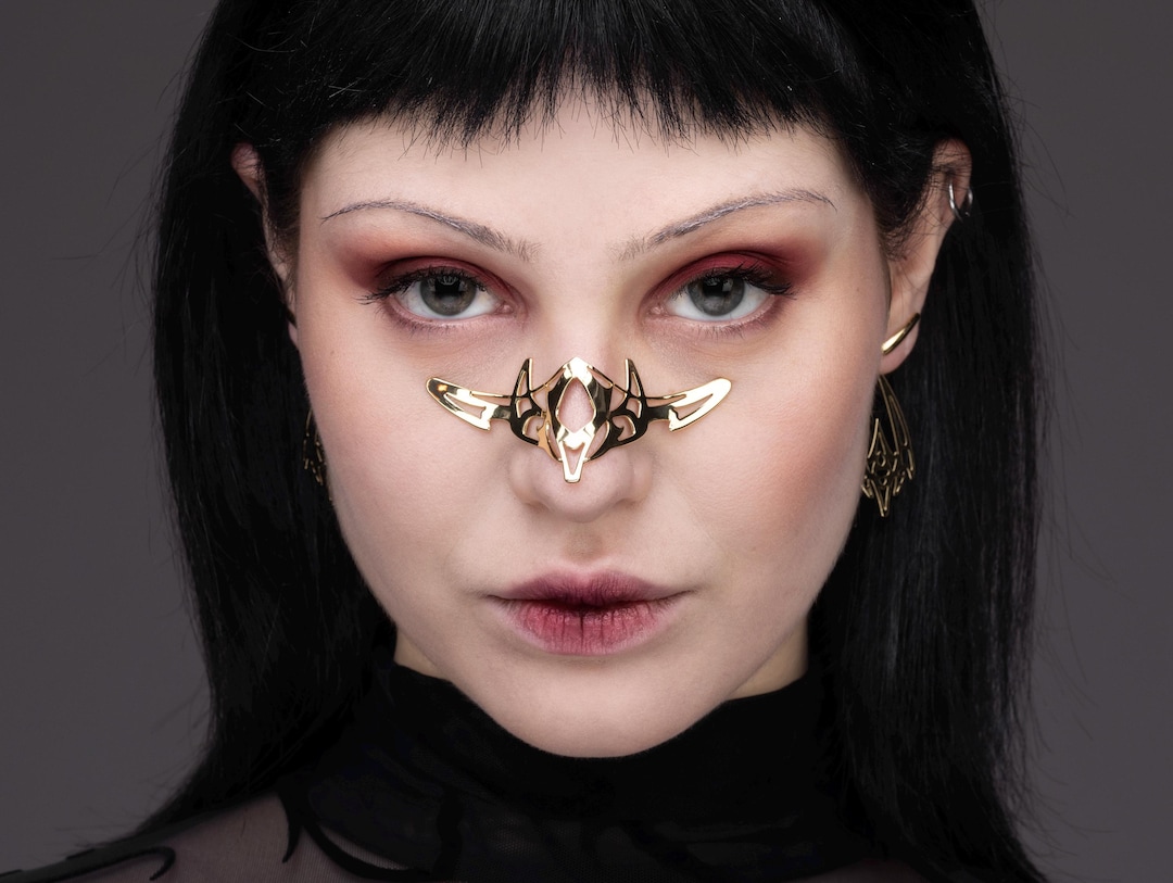 Sci-fi Neo Goth Nose Piece "dakon" Nose Jewelry Face Accessory - Gothic ...