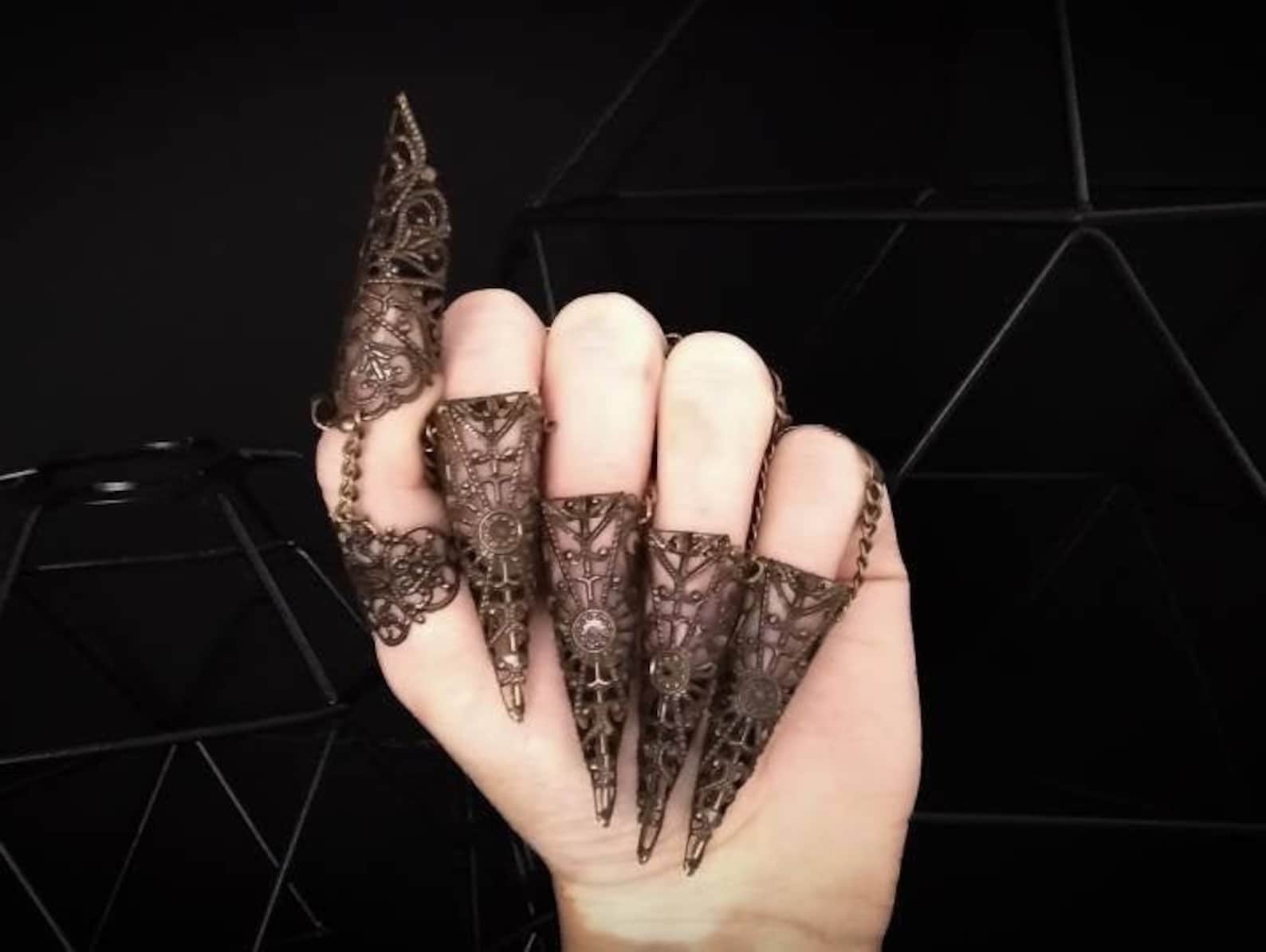 Hand Armor Finger Claws Goth Gift Punk Claw Rings | Etsy