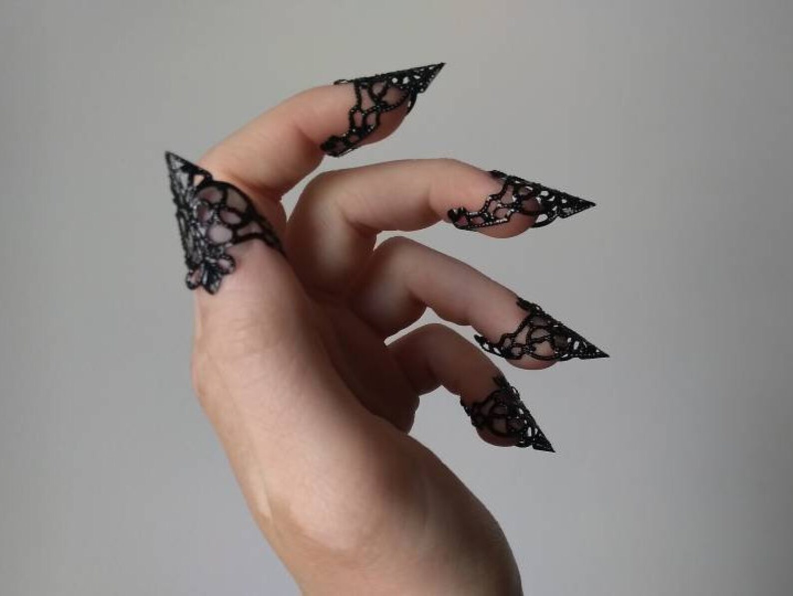 Nail Finger Claws obsidian Claw Rings Bridesmaid | Etsy
