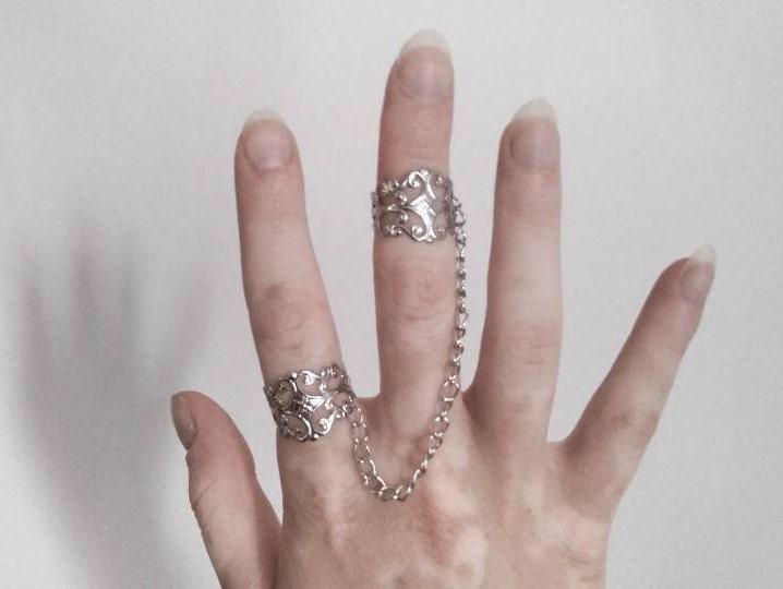 Double Ring Ream Full Finger Ring Dark Ring set | Etsy