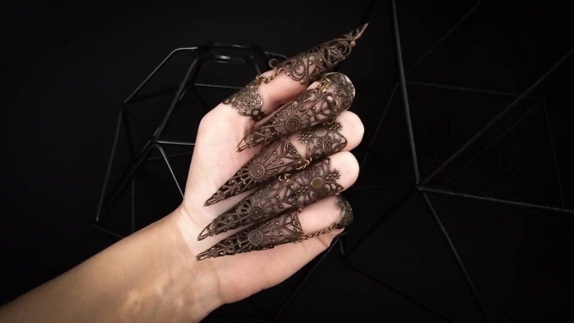 Steampunk Ring Set x5 Finger Claws Punk Jewelry | Etsy